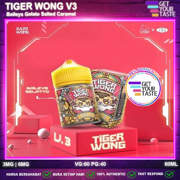 Jual Liquid Tiger Wong V3 Baileys Gelato Salted Caramel 60ML by Baim ...