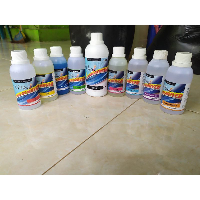 Jual stain remover paket lengkap 9 macam isi @250ml | Shopee Indonesia