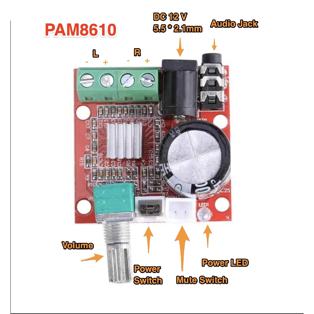 Jual DIGITAL AMPLIFIER PAM8610 STEREO CLASS D AUDIO POWER VOLUME ...