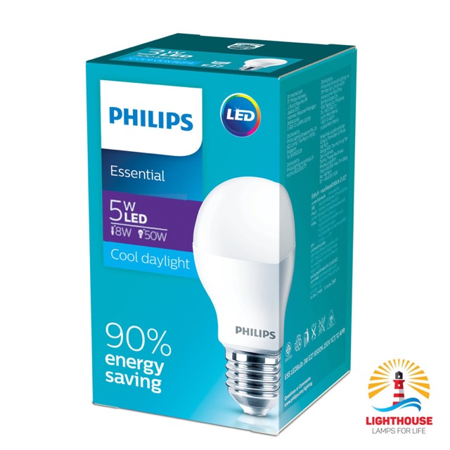 Jual Lampu Led Bulb 5W Philips LED Essential 5 Watt E27 Putih Cool ...