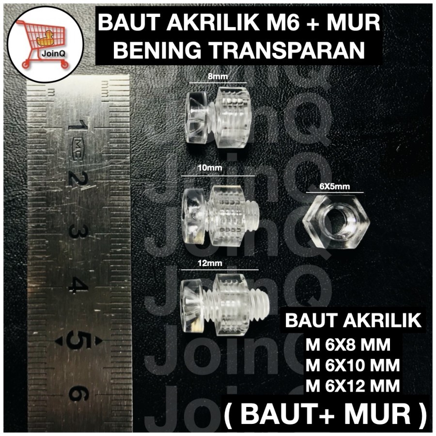 Jual BAUT AKRILIK M6+MUR AKRILIK M6X8 HINGGA M6X12MM BENING TRANSPARAN ... Jual BAUT AKRILIK M6+MUR AKRILIK M6X8 HINGGA M6X12MM BENING TRANSPARAN ...