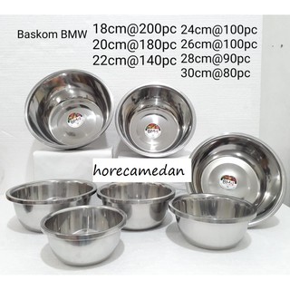 Jual Baskom Stainless Murah / Mixing Bowls Swiss BMW bibir 22cm 24cm ...