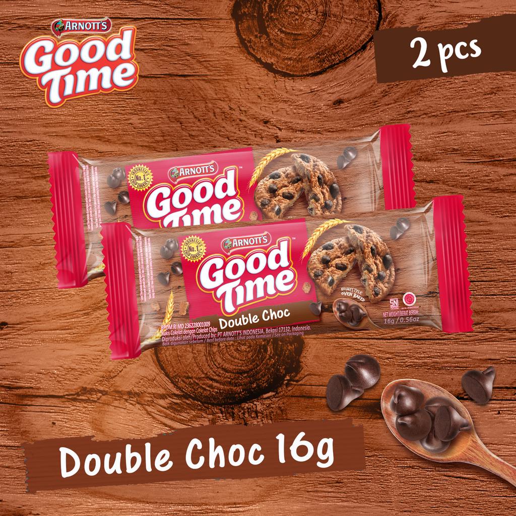Jual Good Time Double Choc Chocochips Cookies 16 gr x2 | Shopee Indonesia
