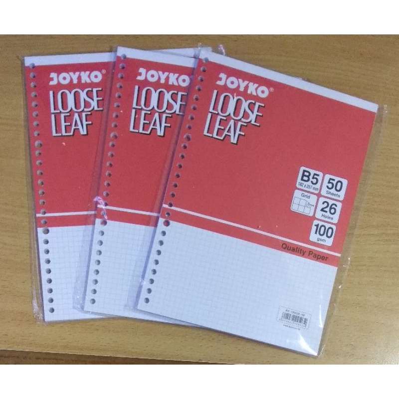 Jual Loose Leaf / isi kertas file binder Grid Matematika kotak kecil Joyko B5-100GR-50 isi 50 ...