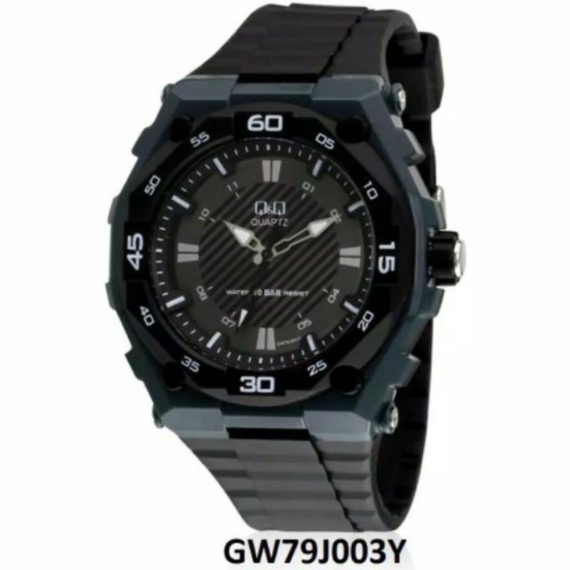Jam Tangan Original Pria QnQ QQ Q&Q GW79 Rubber (Waterresistant ...