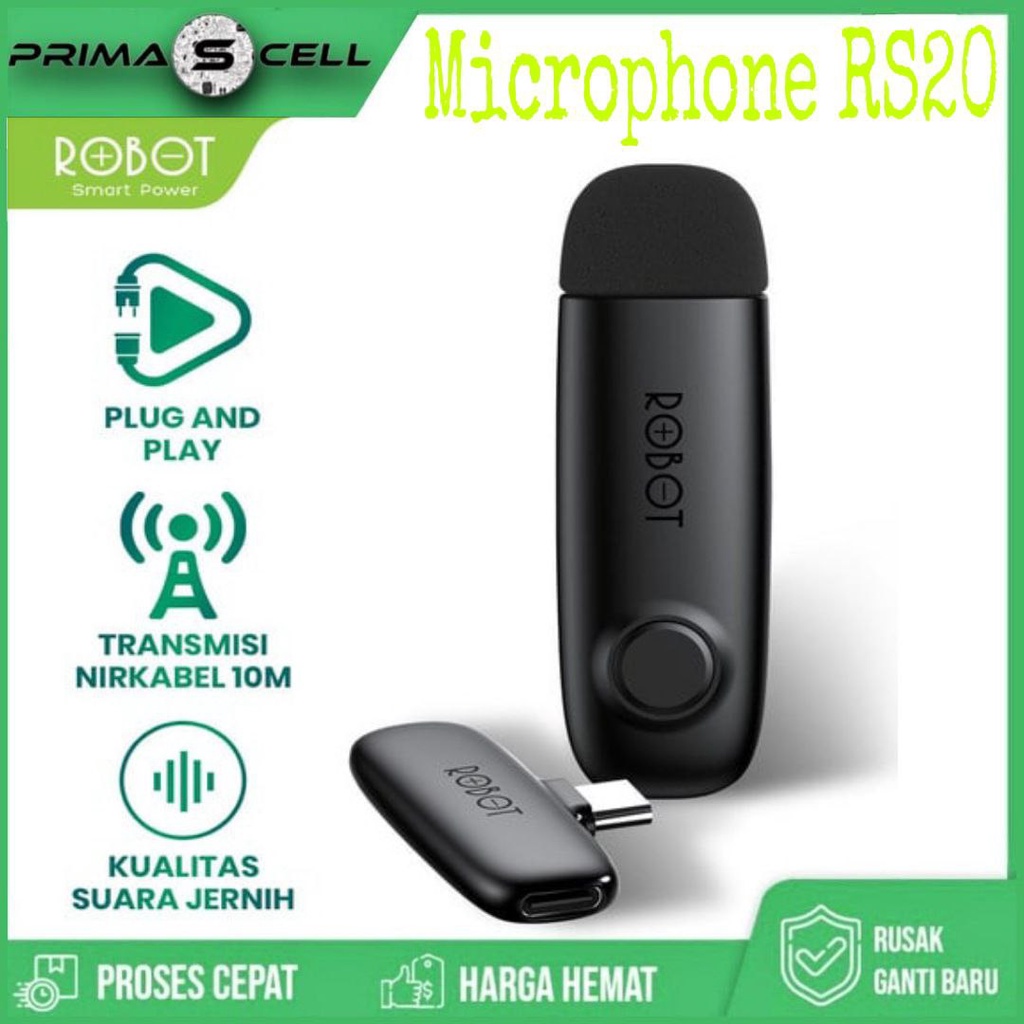 Jual Microphone ROBOT Wireless Connector RS20 USB Type C | Shopee Indonesia