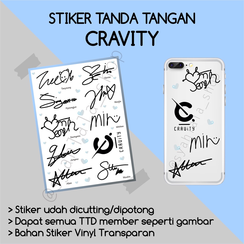 Jual STIKER TANDA TANGAN CRAVITY | Shopee Indonesia
