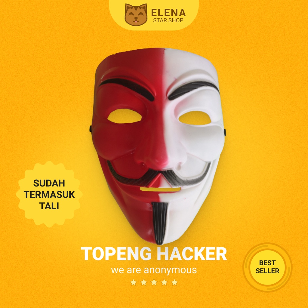 Jual Mainan Topeng Hacker Merah Putih/Topeng Anonymous Merah Putih ...