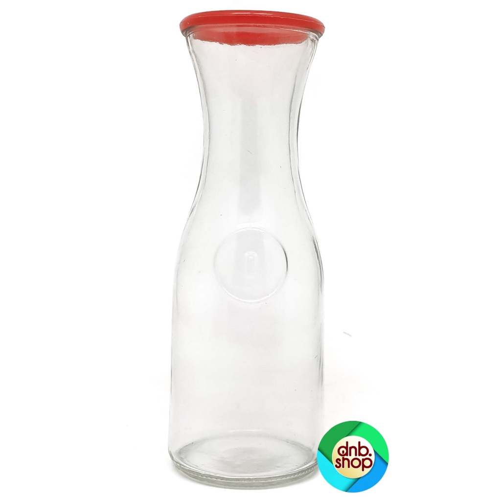 Jual CACAT PRODUKSI - Botol Jug Kaca Tinggi Ukuran 1 Liter + Tutup ...