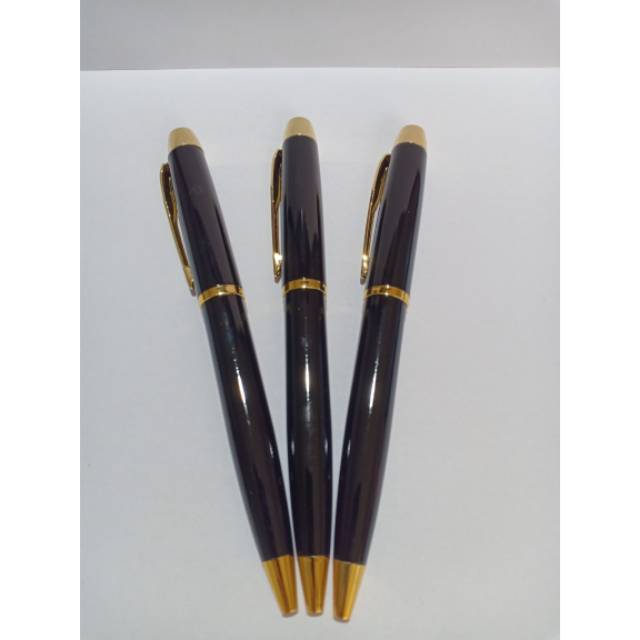 Jual Bp 222 hitam glosy klip gold / Pen metal / Pen besi / Ballpoint ...