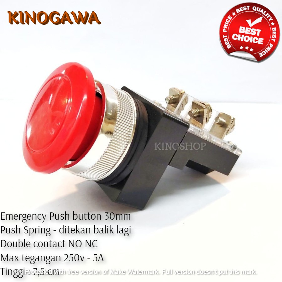 Jual Emergency Push button 30mm Spring - Tombol Emergency 30mm | Shopee ...