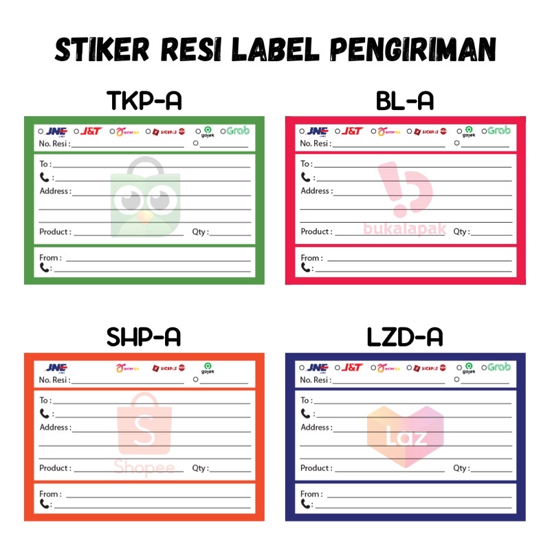 Jual Stiker Label Pengiriman Resi Olshop Custom Sticker Shipping Paket ...