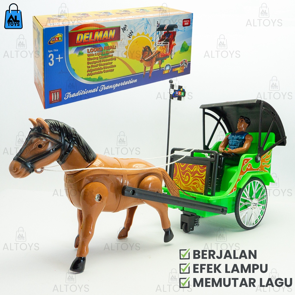 Jual Mainan Delman Kereta Kuda Bisa Berjalan / Bernyanyi Mainan ...