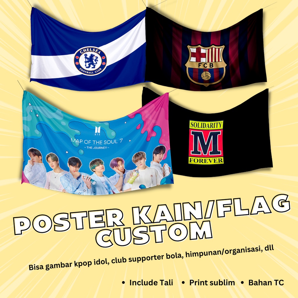 Jual Cetak Bendera Poster Kain Custom / Fabric Flag / Bendera Himpunan ...
