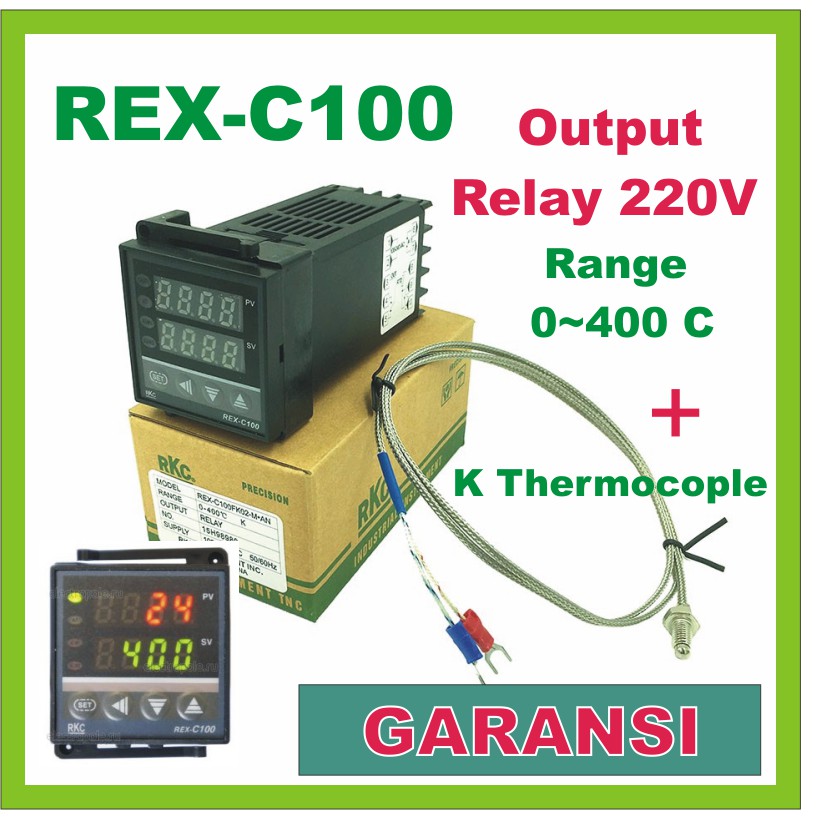Temperatur Controller/Temperatur Control / Thermostat Digital REX-C100 Output Relay 0 ~ 400 C ...