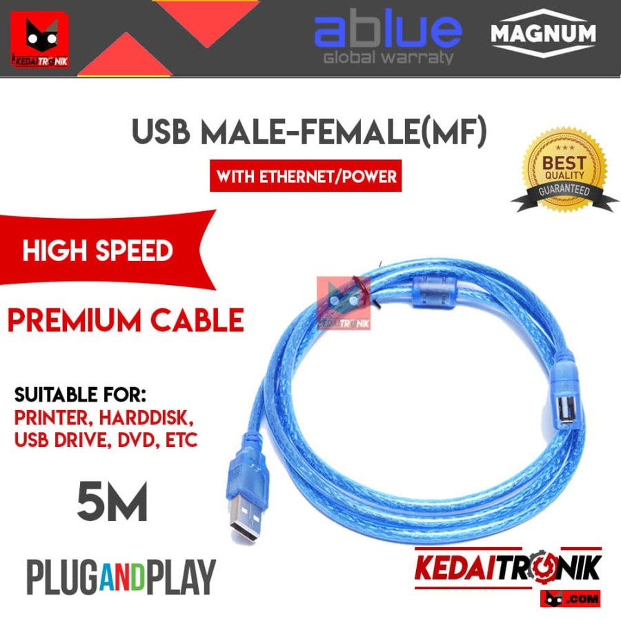 Jual NEW !! Kabel USB MF 5M MAGNUM Perpanjangan Extension+Penguat 5 ...