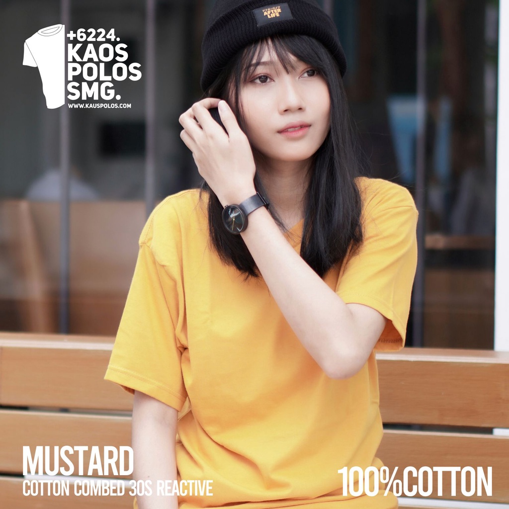 Jual KAOS POLOS MUSTARD PENDEK COTTON COMBED 30s PREMIUM | Shopee Indonesia