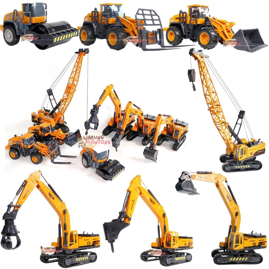 Jual Diecast Alat Berat Excavator, Crane, Buldozer, Stone Grabber ...