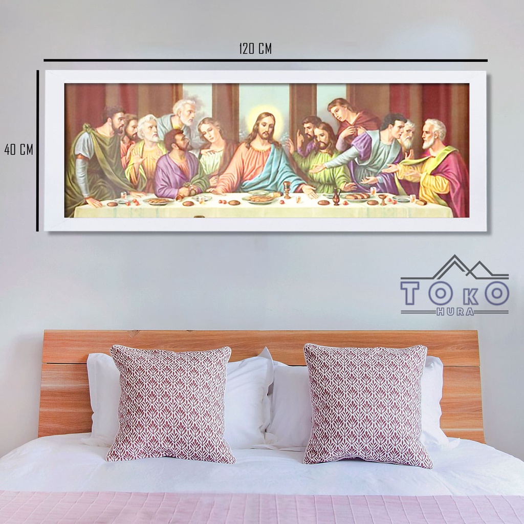 Jual Perjamuan Kudus Kristen Poster Bingkai Custom Ukuran 120cm x 40cm ...