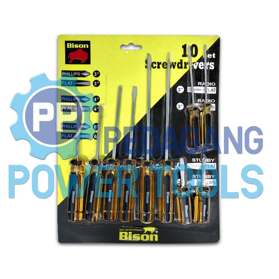 Jual MNY OBENG SET 10 PCS BISON PLUS MINUS TOOL KIT BUKAN TOOL SET ...