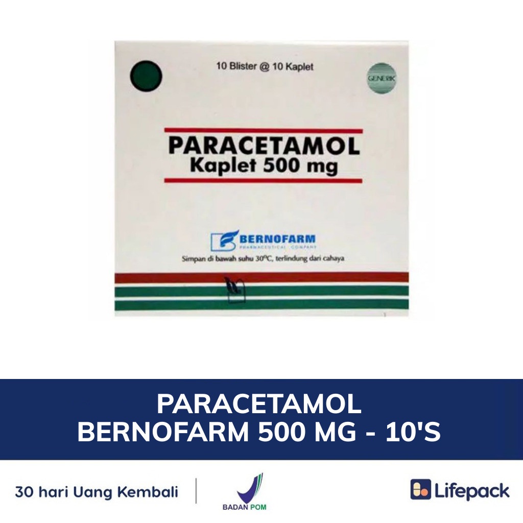 Jual PARACETAMOL BERNO 500 MG KAPLET - 10'S - LIFEPACK | Shopee Indonesia