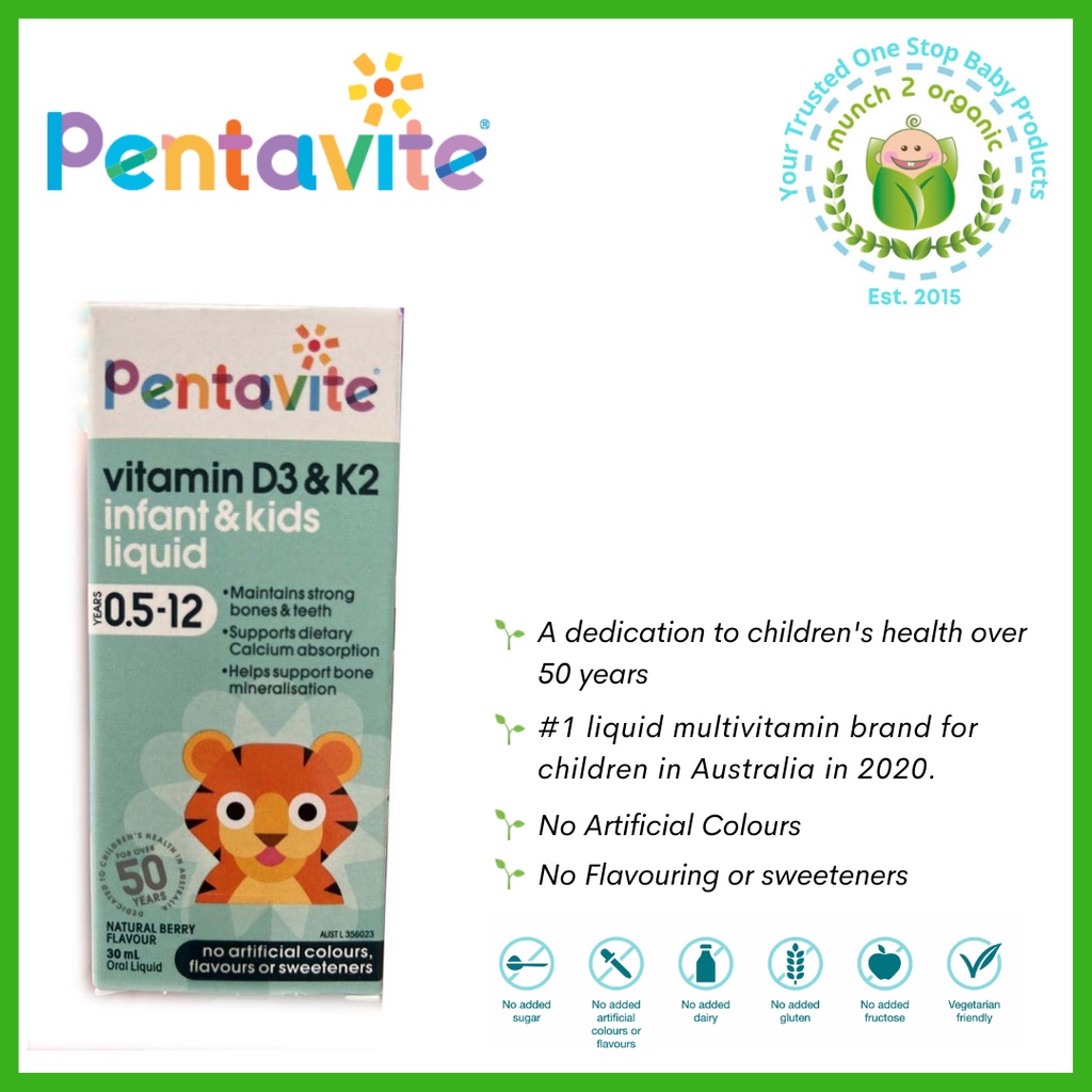 Jual Pentavite Kids Vitamin D3 & K2 Liquid 30mL | Shopee Indonesia