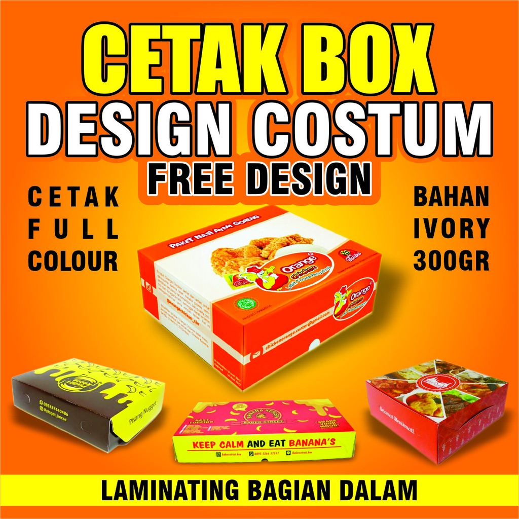 Cetak Kemasan / Box / Dus Makanan Custom | Shopee Indonesia