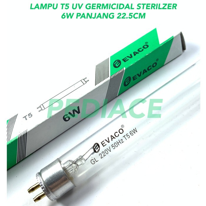 Jual Lampu T5 UVC Germicidal Sterilizer 6W Filter Air Kuman EVACO 22.5cm | Shopee Indonesia