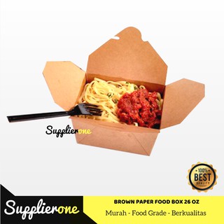 Jual Paper Food Box / Brown Paper Food Box / Kemasan makanan / Lunch ...