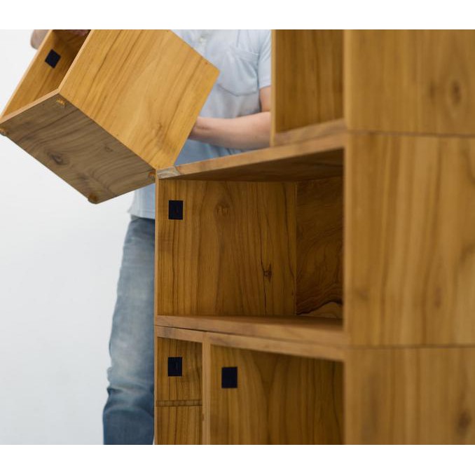 Jual Rak Buku Modular Kayu Jati Solid Teak Wood Modern Minimalis 30Cm ...