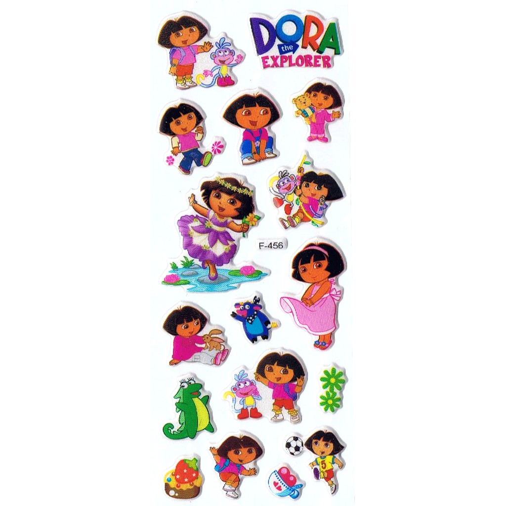 Jual SK395 Stiker Sticker Timbul Set Strip Aneka Gambar Kartun Dora ...