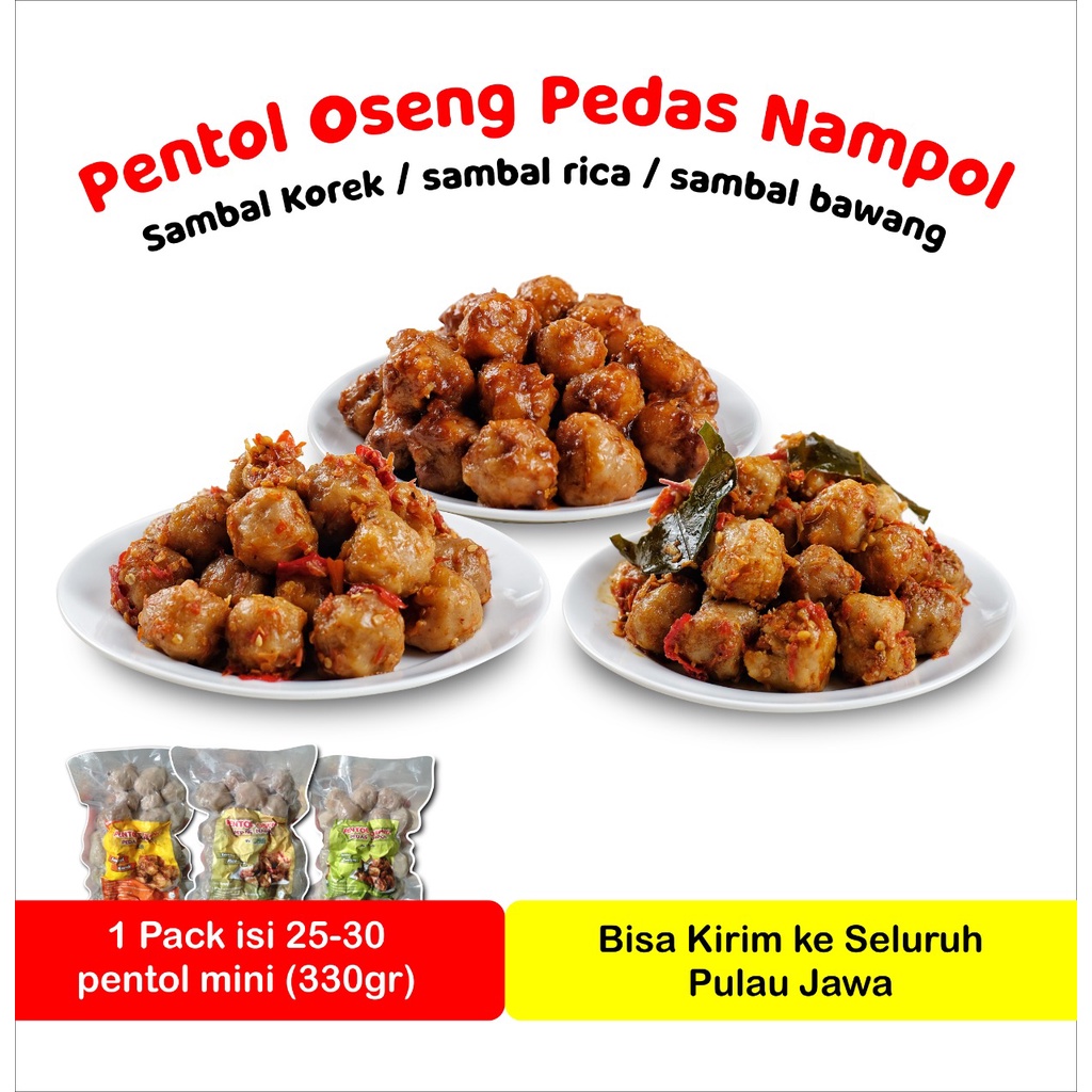 Jual PENTOL MINI OSENG MERCON PEDAS GILA NAMPOL FROZEN FOOD PENTOL ...