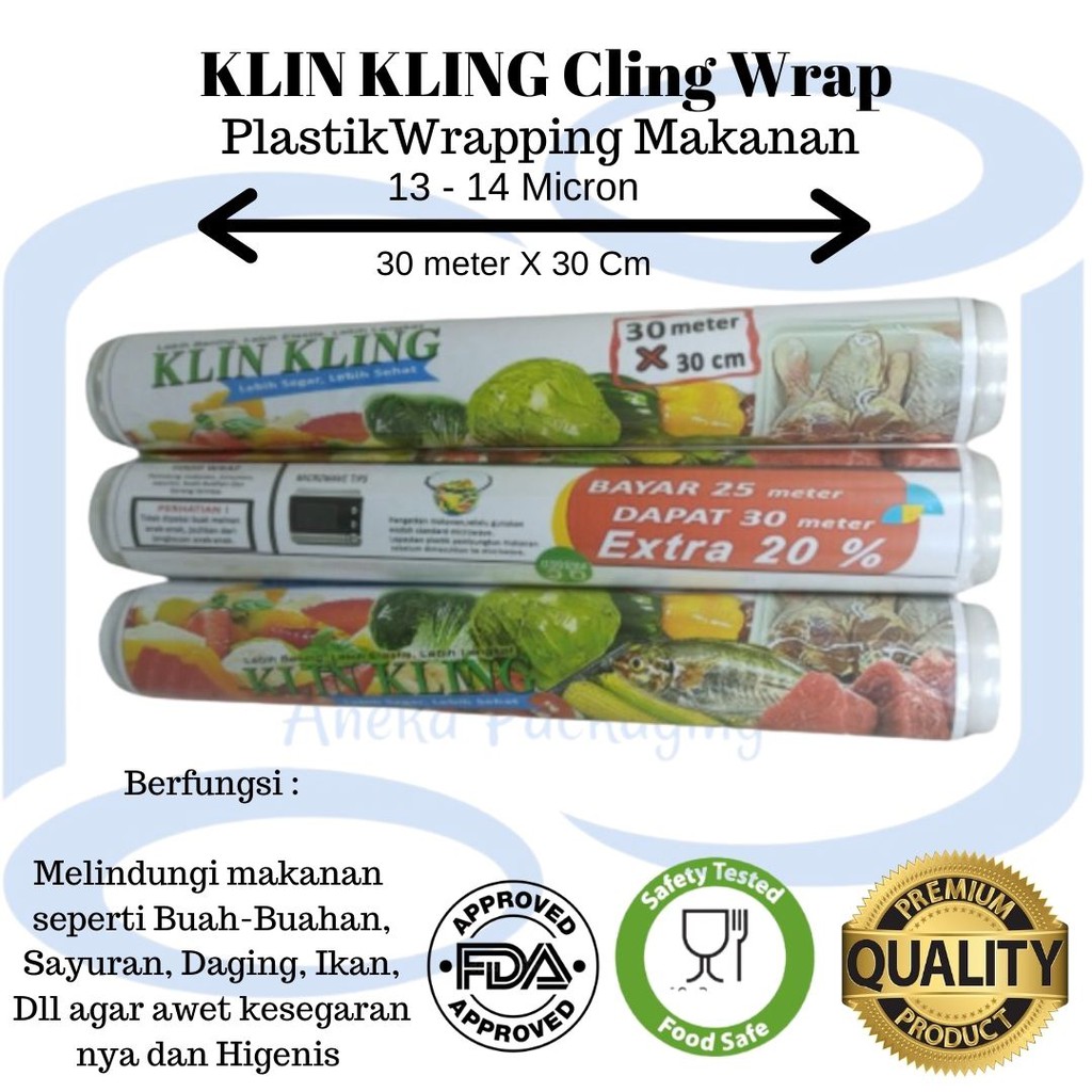 Jual Plastik Wrapping / Cling Wrap KLIN KLING Roll Food Grade | Shopee ...