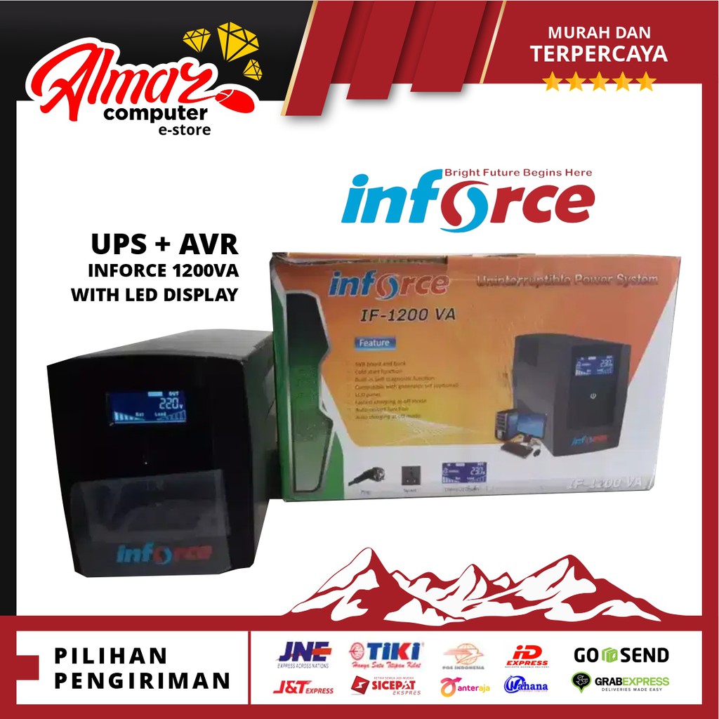 UPS Inforce IF-1200 VA 1200VA LCD Display with AVR Stabilizer Stavolt ...