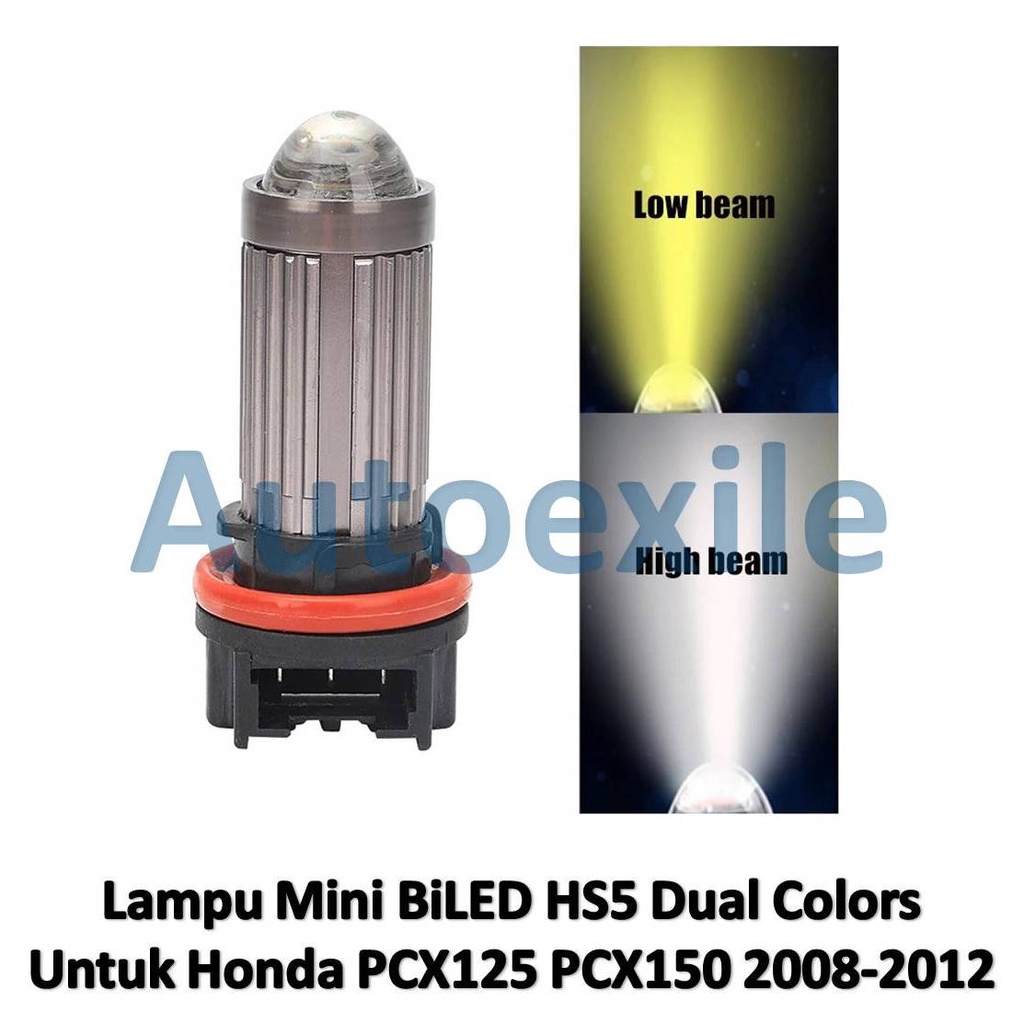 Jual Lampu Mini Projie Bi LED HS5 with Lens Dual Colors White Putih ...