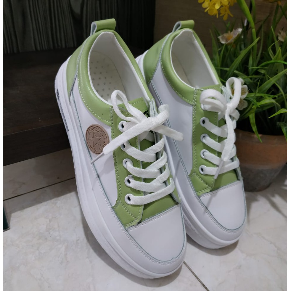 Jual Sepatu Sneakers Tali Warna Hijau | Shopee Indonesia