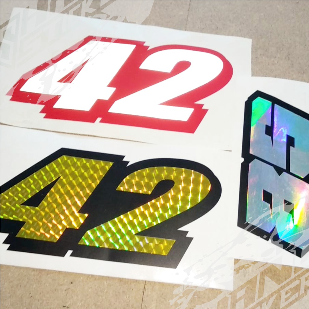 Jual Cutting Sticker Nomor Start Custom Banyak Pilihan warna | Shopee ...