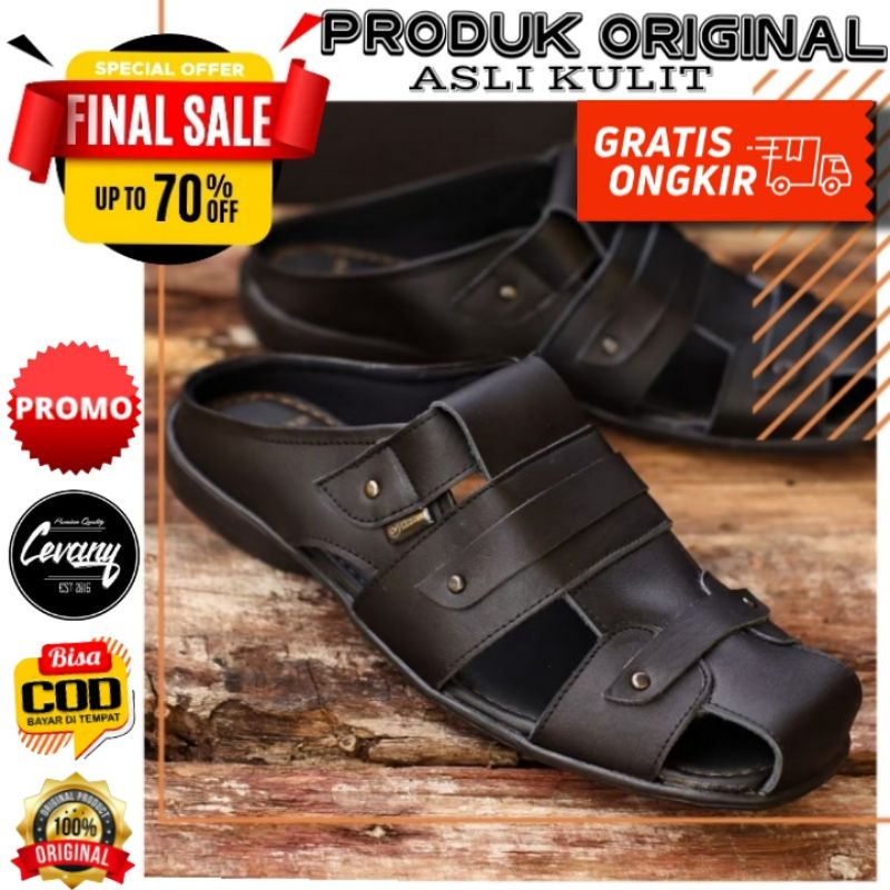 Jual Sandal Orang Tua || sandal kulit pria slide || sendal bata ...