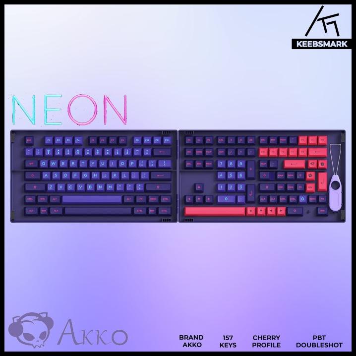 Jual Keycaps Akko Neon 157 Keys Cherry Profile Pbt Doubleshot Keyboard ...