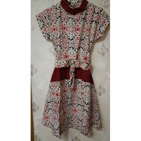 Jual PRELOVED DRESS BATIK MERAH PUTIH | Shopee Indonesia