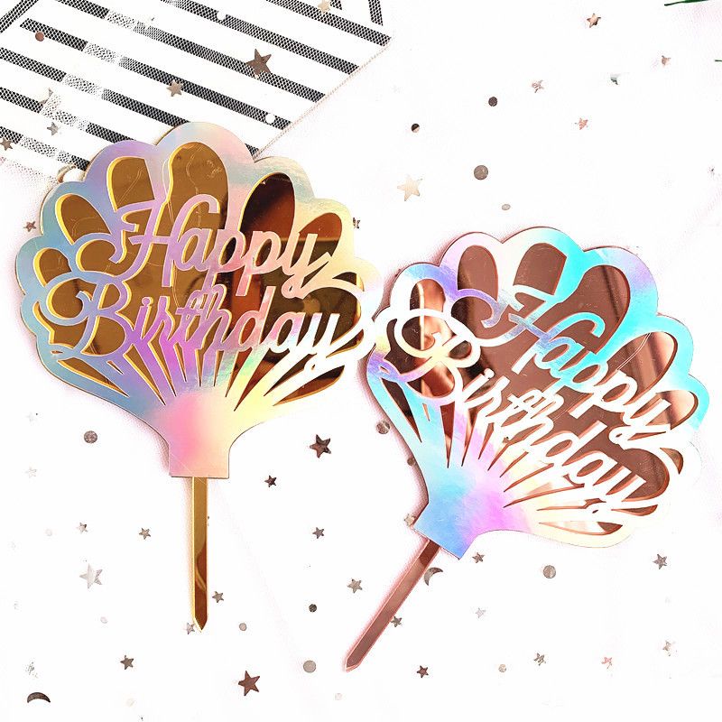Jual TOPPER HAPPY BIRTHDAY ACRYLIC BENTUK KERANG TEMA LAUT PUTRI DUYUNG ...