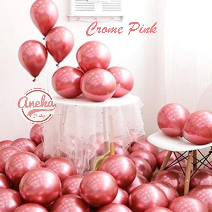 Jual Balon Chrome pink / Balon Metalik Chrome Ballon Latex Metalic ...