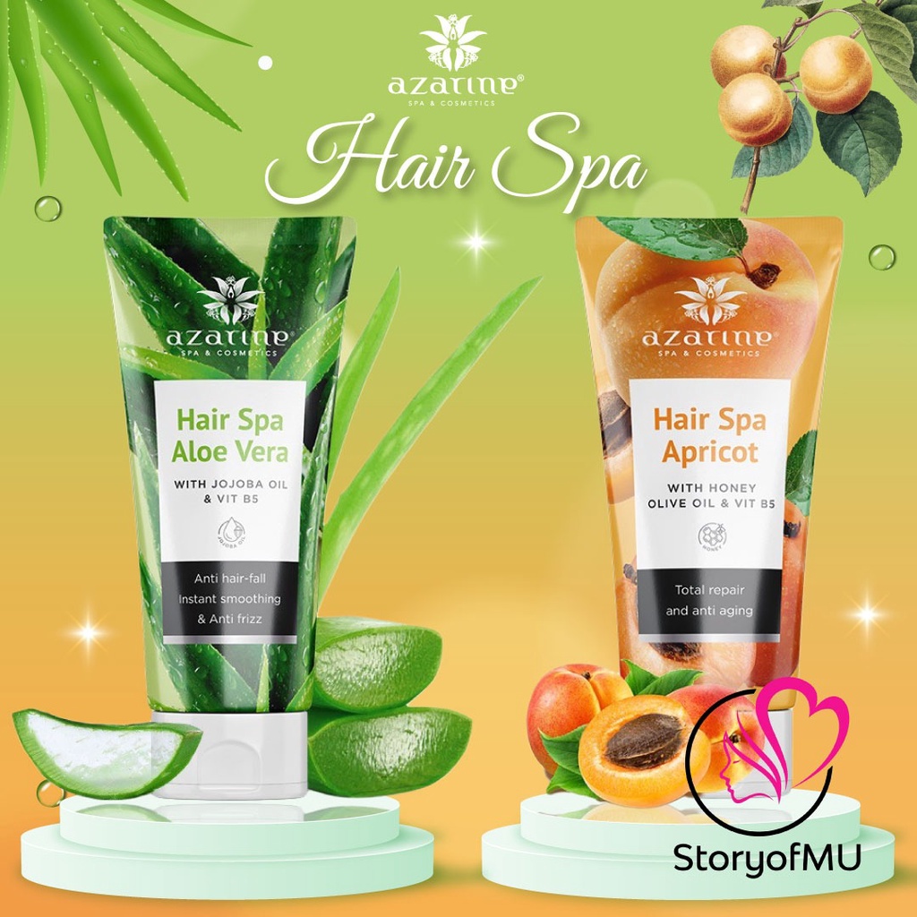 Jual AZARINE Hair Spa Aloe Vera | Apricot 200gr Tube | Shopee Indonesia
