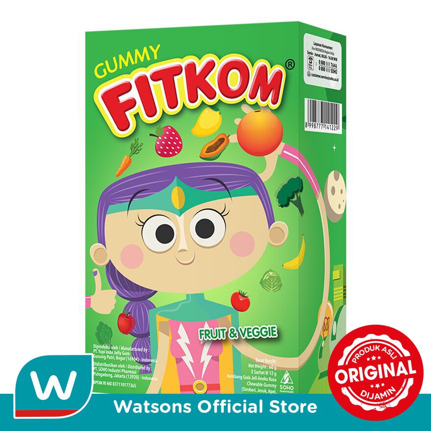 Jual Fitkom Gummy Fruit & Veggie 4 x 12gr | Shopee Indonesia
