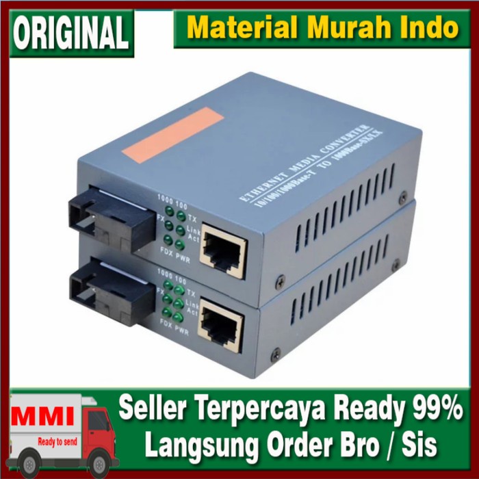 Jual HTB-GS-03 Gigabit Media Converter 1000Mbps Sepasang AB+Adaptor ...