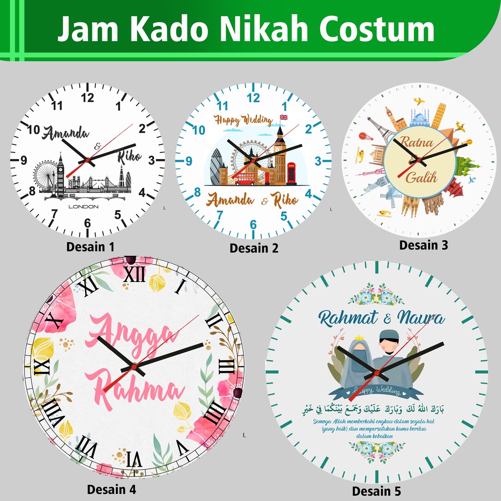 Jual Jam dinding Kado Nikah Custom Nama Wisuda Souvenir Kelulusan ...