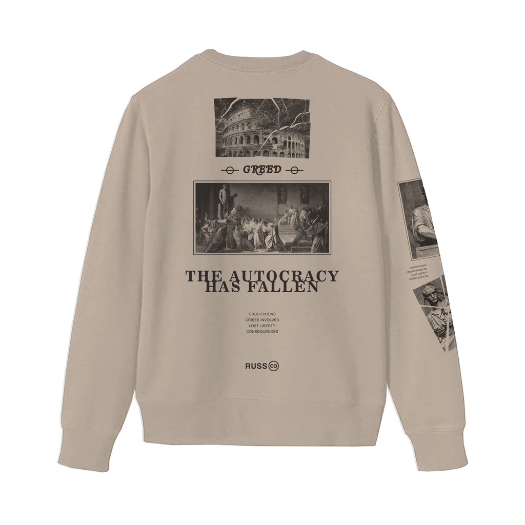 Jual Russ Sweater Crewneck Pria Autocracy Cream ( Up To Big Size ...