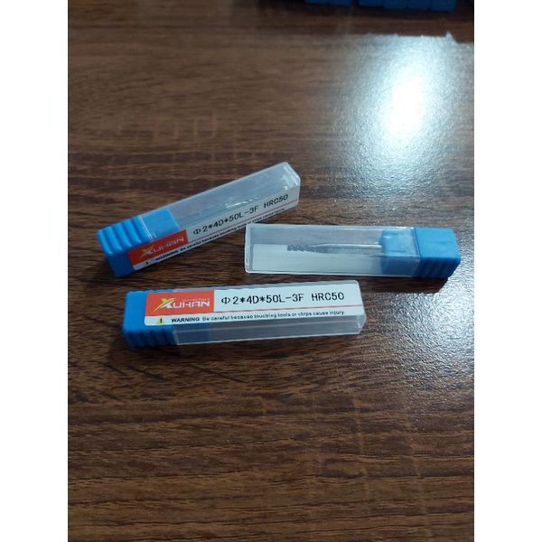 Jual pisau milling / endmill merk xuhan 2*4D*50L*3F HRC 50 | Shopee ...