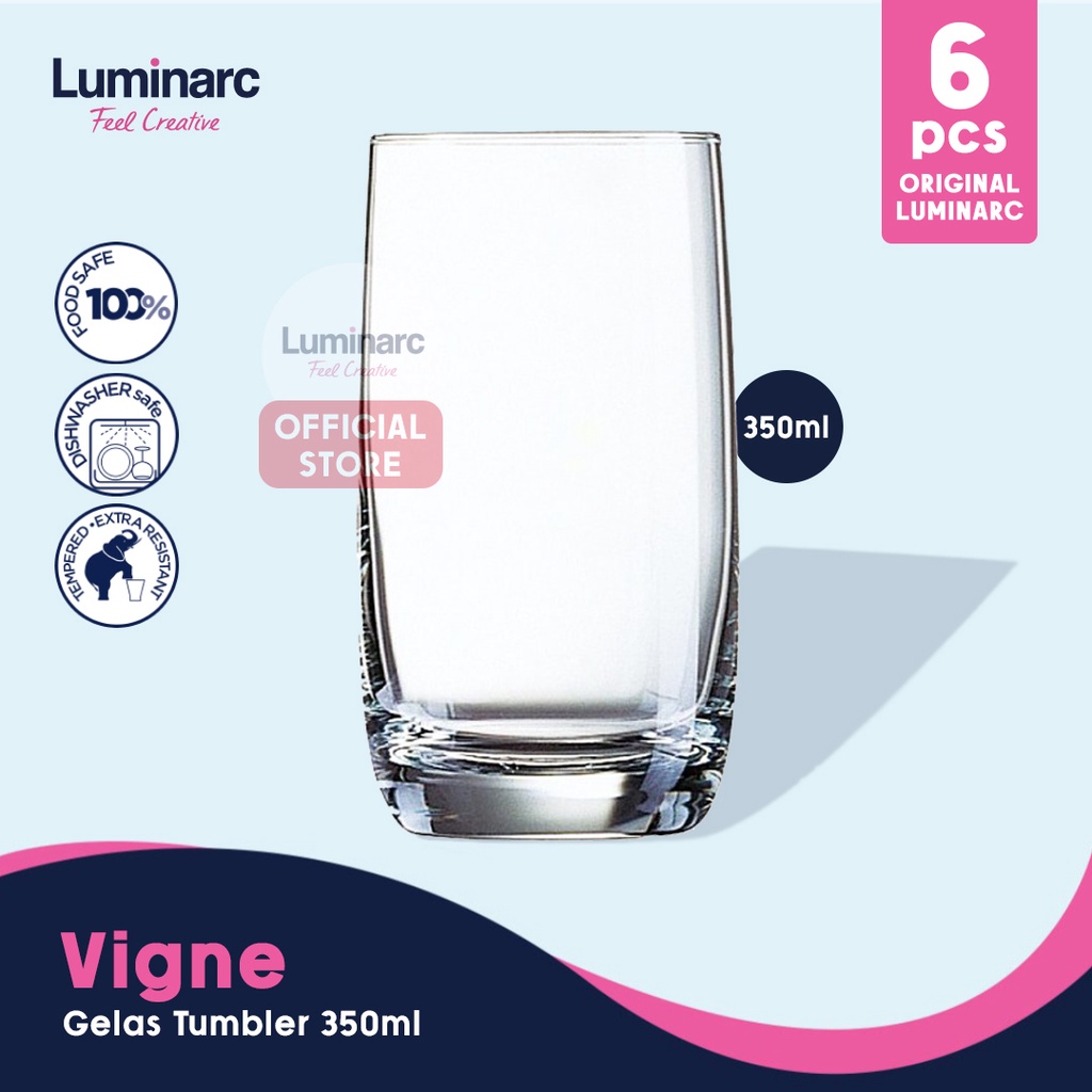 Jual Luminarc Gelas Tumbler Vigne 350ml - 6pcs | Shopee Indonesia