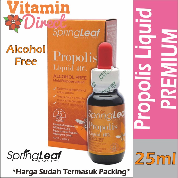 Jual SpringLeaf Spring Leaf PREMIUM Propolis Liquid 40% ALCOHOL FREE 25 ml HALAL ( Bukan HEALTHY ...